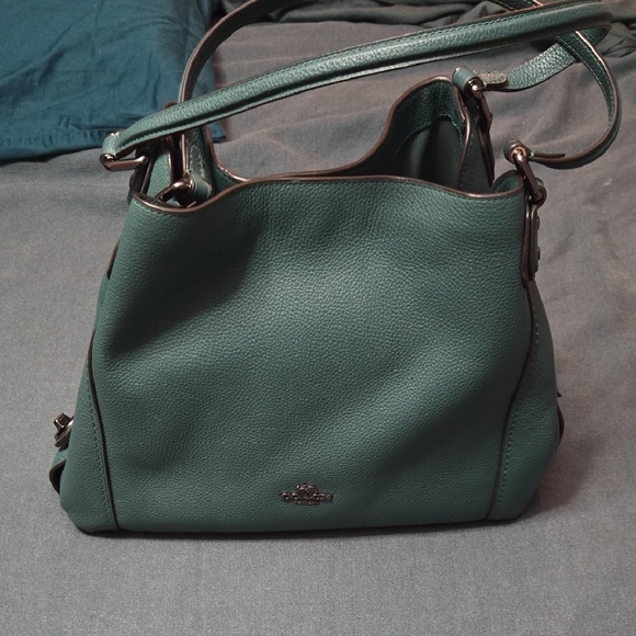 Coach | Bags | Coach Green Leather Shoulder Bag | Poshmark